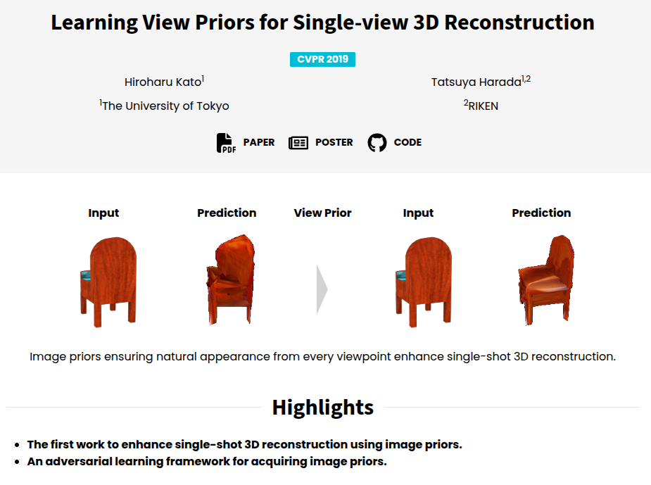 Learning View Priors for Single-view 3D Reconstruction